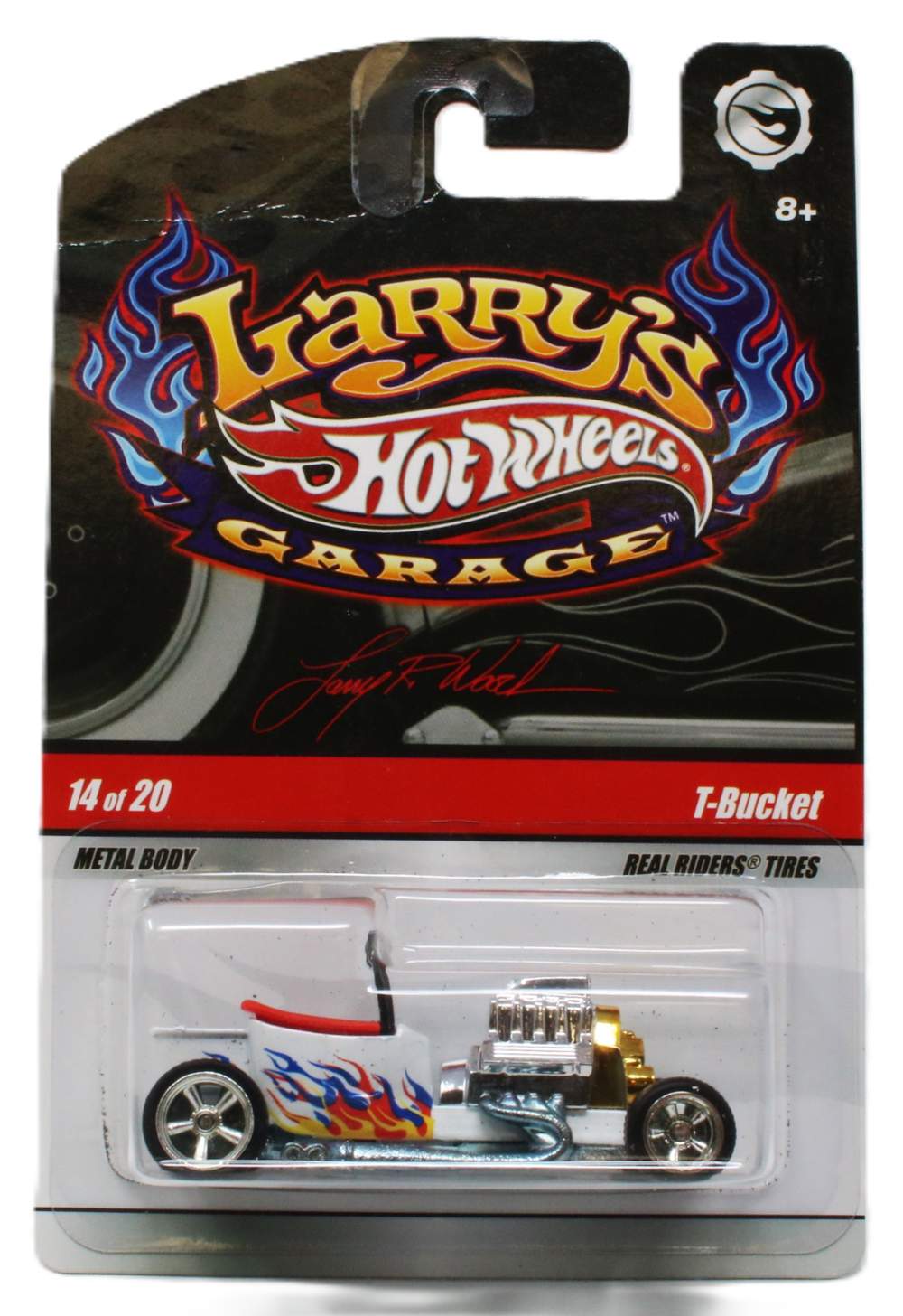 1:64 Larry's Garage - T-Bucket (White w/Multi Colored Flames), Vintage ...