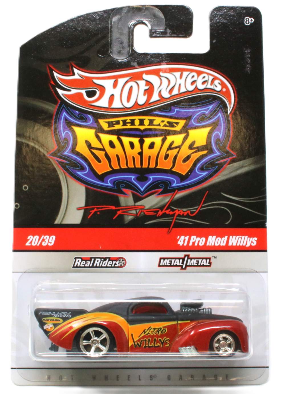 1:64 Phil's Garage - 1941 Pro Mod Willys (Black/Orange w/Orange Stripes ...